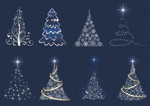 Abstract Christmas Tree Set Download Vector